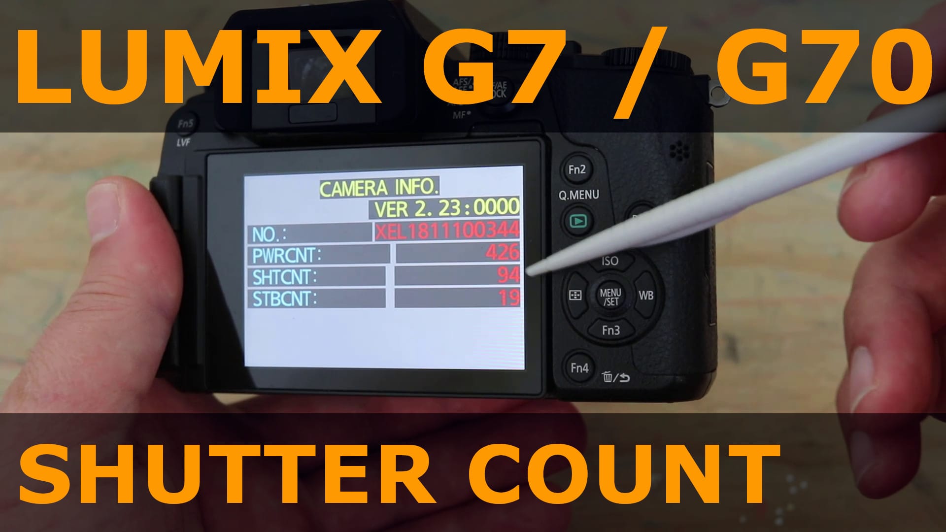 How to Check Shutter Count on Panasonic Lumix G7/G70