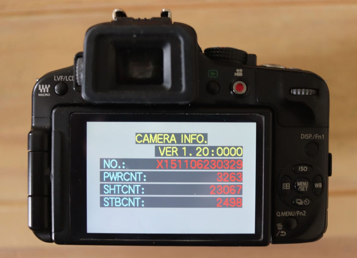 How to Check Shutter Count on Panasonic Lumix G3